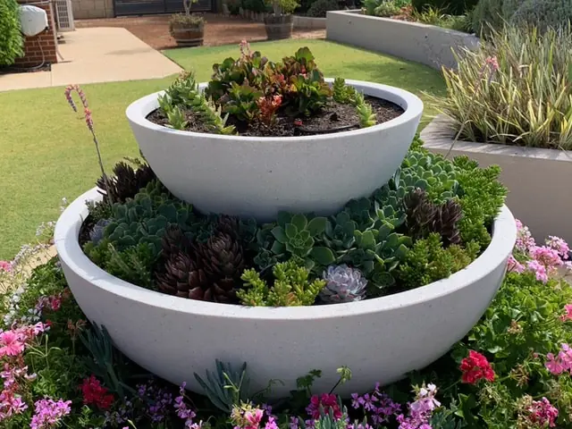 Elegant Low Bowl Planter in Several Sizes | Polystone Resin